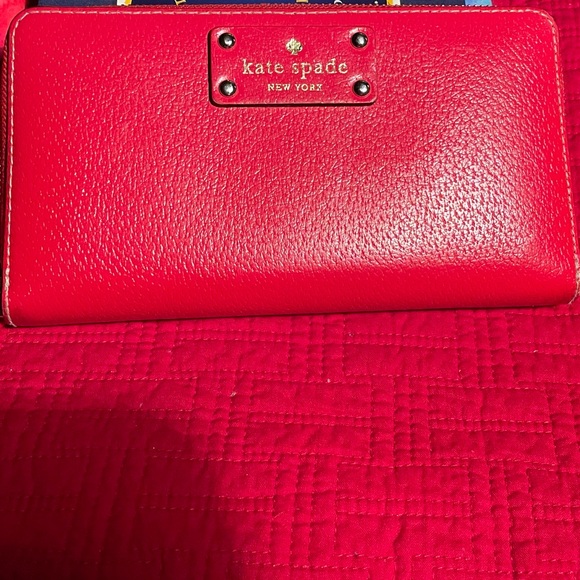 kate spade | Accessories | Kate Spade Red Leather Wallet | Poshmark